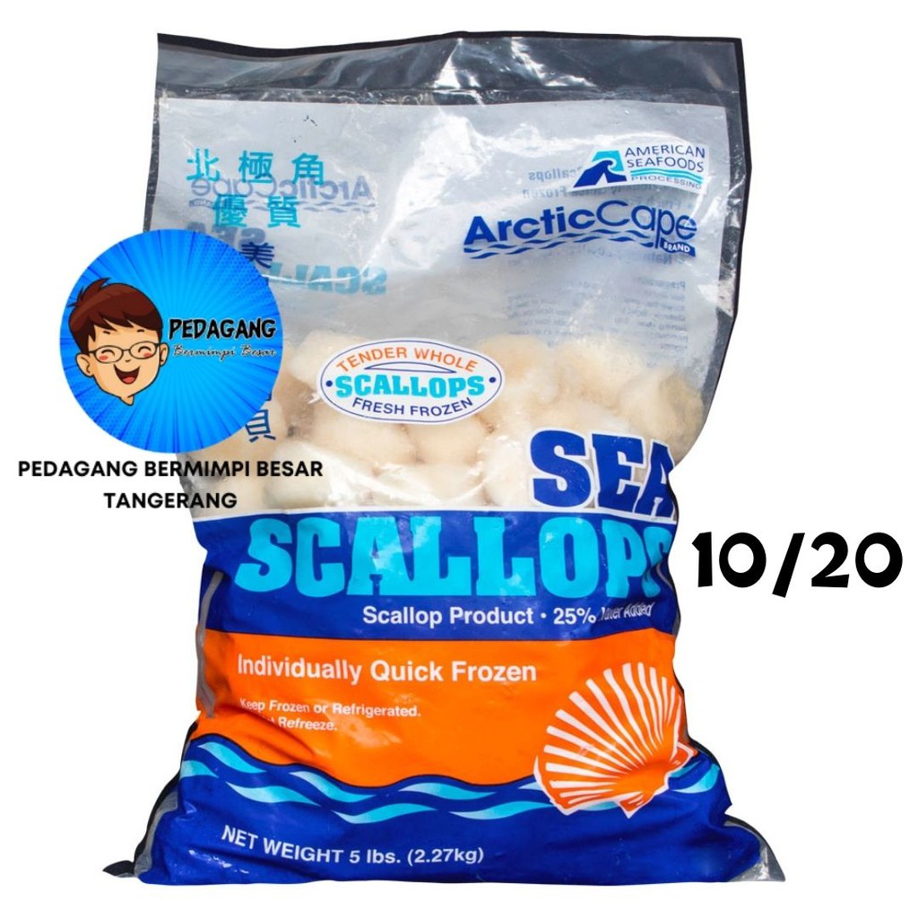 Jual US Sea Scallop 2.27Kg 10/20 10-20 10 20 / Frozen Kerang Kampak Simping | Shopee Indonesia