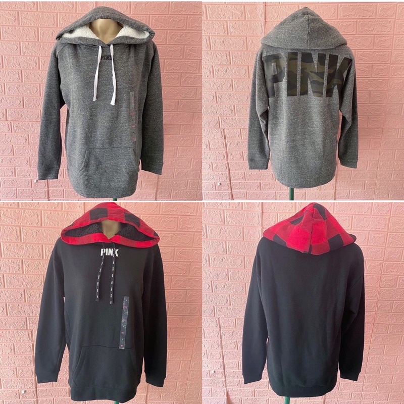 Jual Victoria Secret Sherpa Lined Campus Hoodie 11143698 | Shopee Indonesia