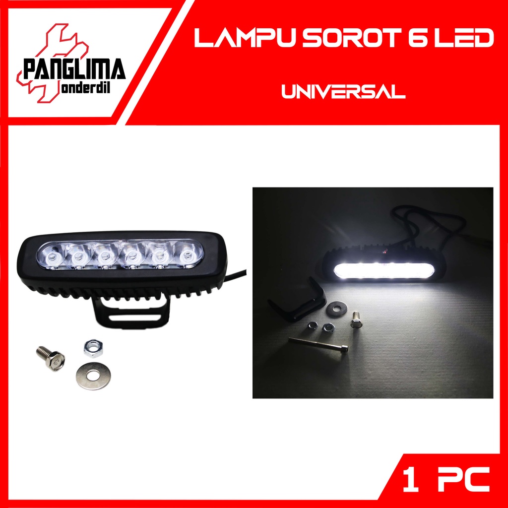 Jual Lampu Sorot-Tembak Universal Motor CWL 6 LED-Mata Cree Bar 2 Mode Diam-Flash Worklight-Work ...