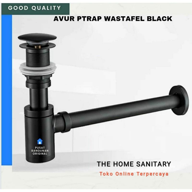 Jual SIFON BOTOL STAINLESS STEEL BLACK SIFON WASTAFEL POP UP HITAM ...