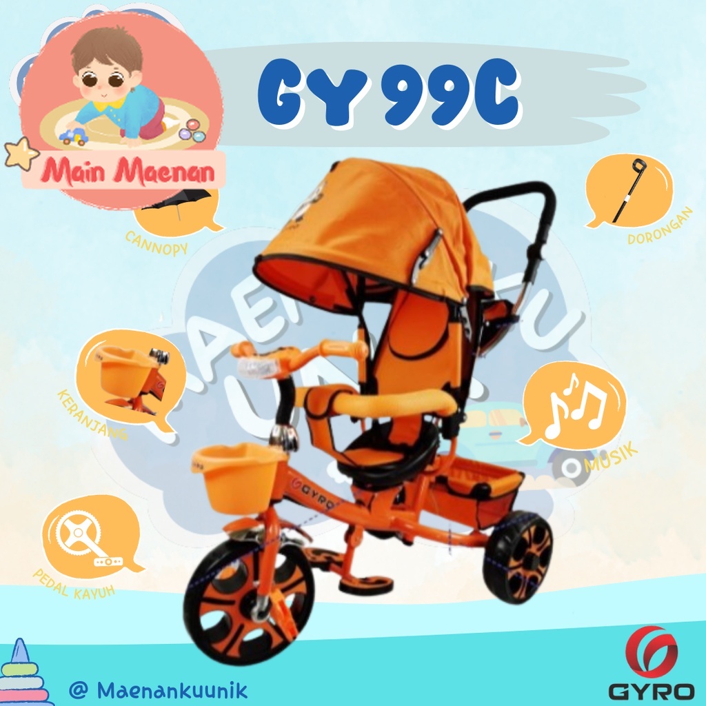 Jual Sepeda Anak Roda Tiga Sepeda Stroller Anak GYRO 99 Murah Meriah ...