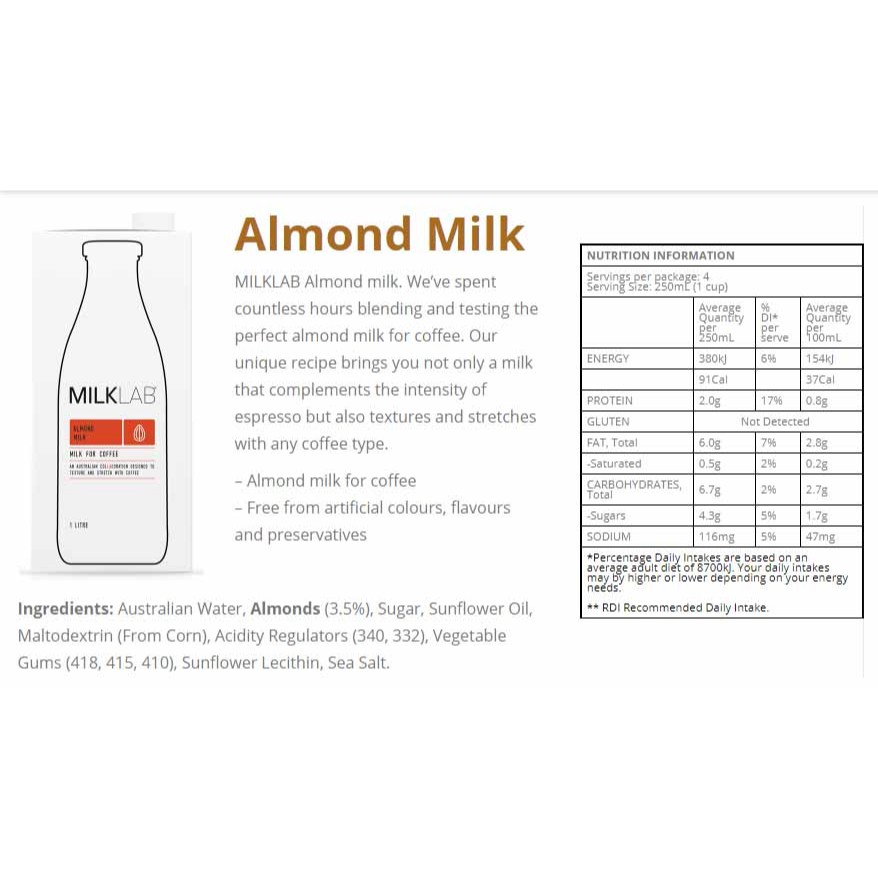 Jual Almond Milk Lab / Susu Almond Milk Lab | Shopee Indonesia