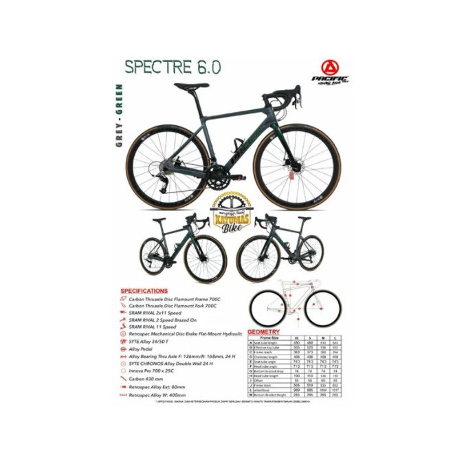 Jual SEPEDA ROAD BIKE 700 PACIFIC SPECTRE 6.0 CARBON 2 x 11 SPEED ...