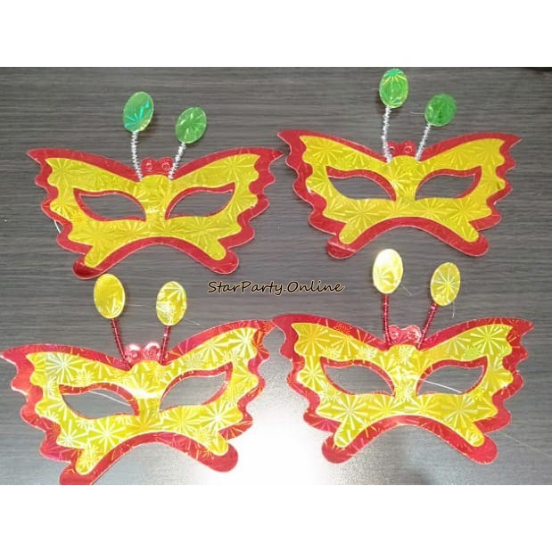 Jual Topeng Hologram Dobel Topper Per 6pcs /Topeng Ultah /Topeng ...