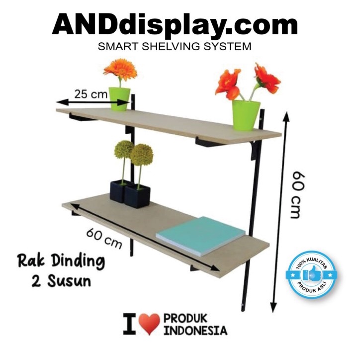 Jual Dinding-Hiasan- Rak Dinding 2 Susun Tiang Bracket Besi Dekorasi ...