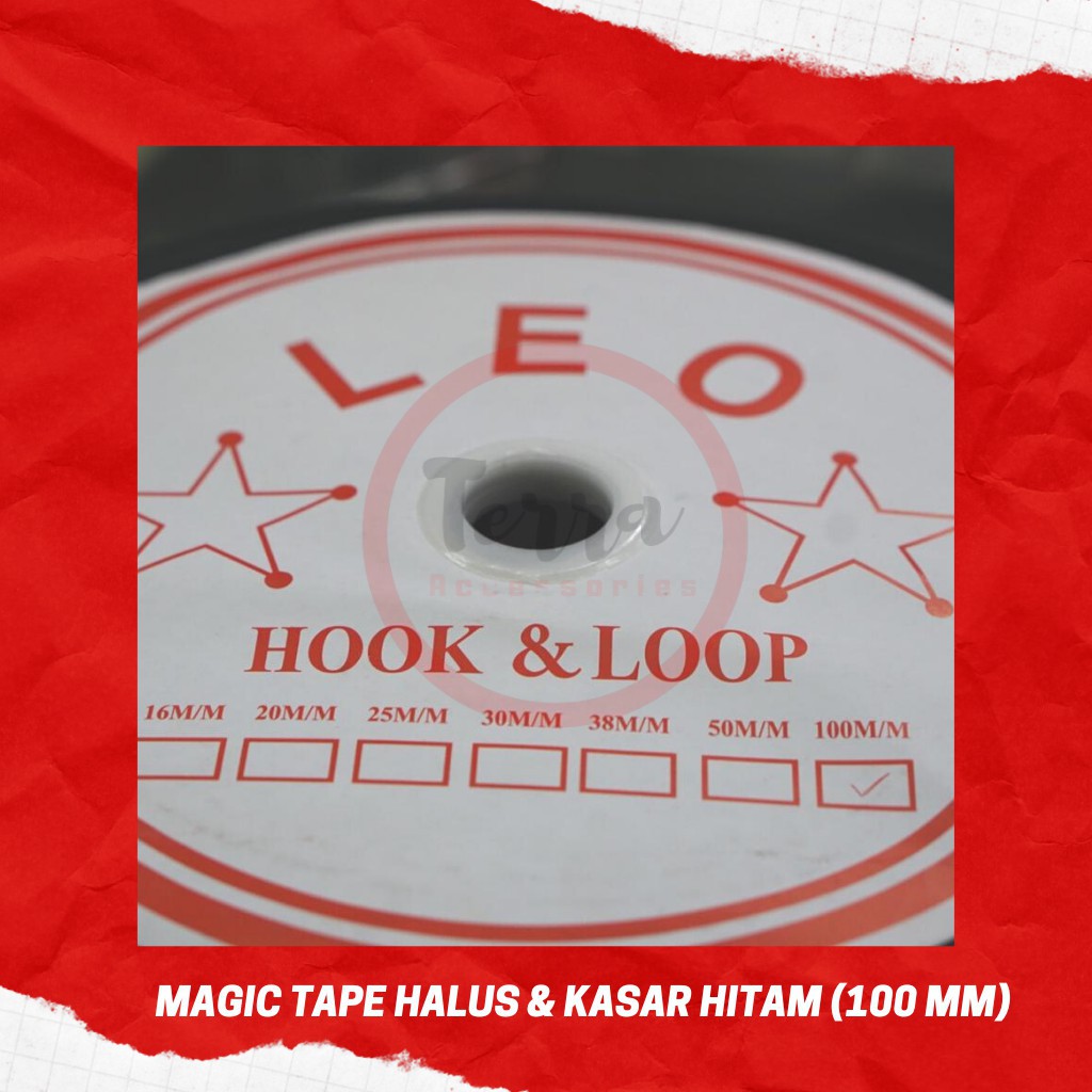 Jual Magic Tape Perekat Velcro Hitam Putih 100mm Set Kasar & Halus ...