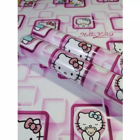 Jual CT Wallpaper dinding wallstiker Hellokitty Kotak Pink 400cm x 45cm | Shopee Indonesia