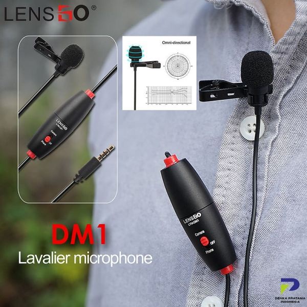 Jual LENSGO LYM-DM1 - Mic Clip On 2 IN 1 Microphone Lavalier - Kamera ...