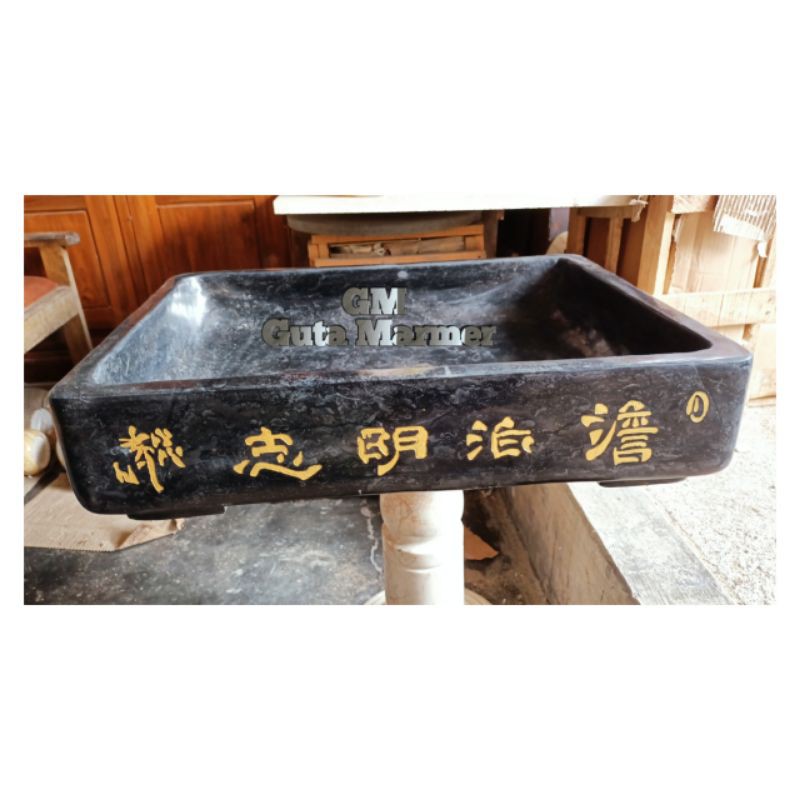 Jual Bonsai Batu Marmer Hitam + Ukir Huruf China | Shopee Indonesia