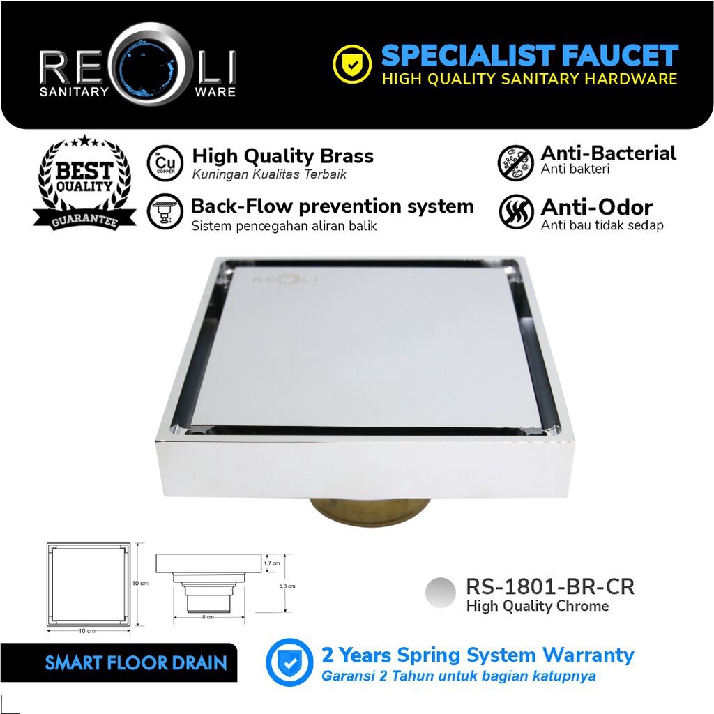 Jual REOLI Smart Floor Drain Strainer Saringan Got Afur Kamar Mandi ...