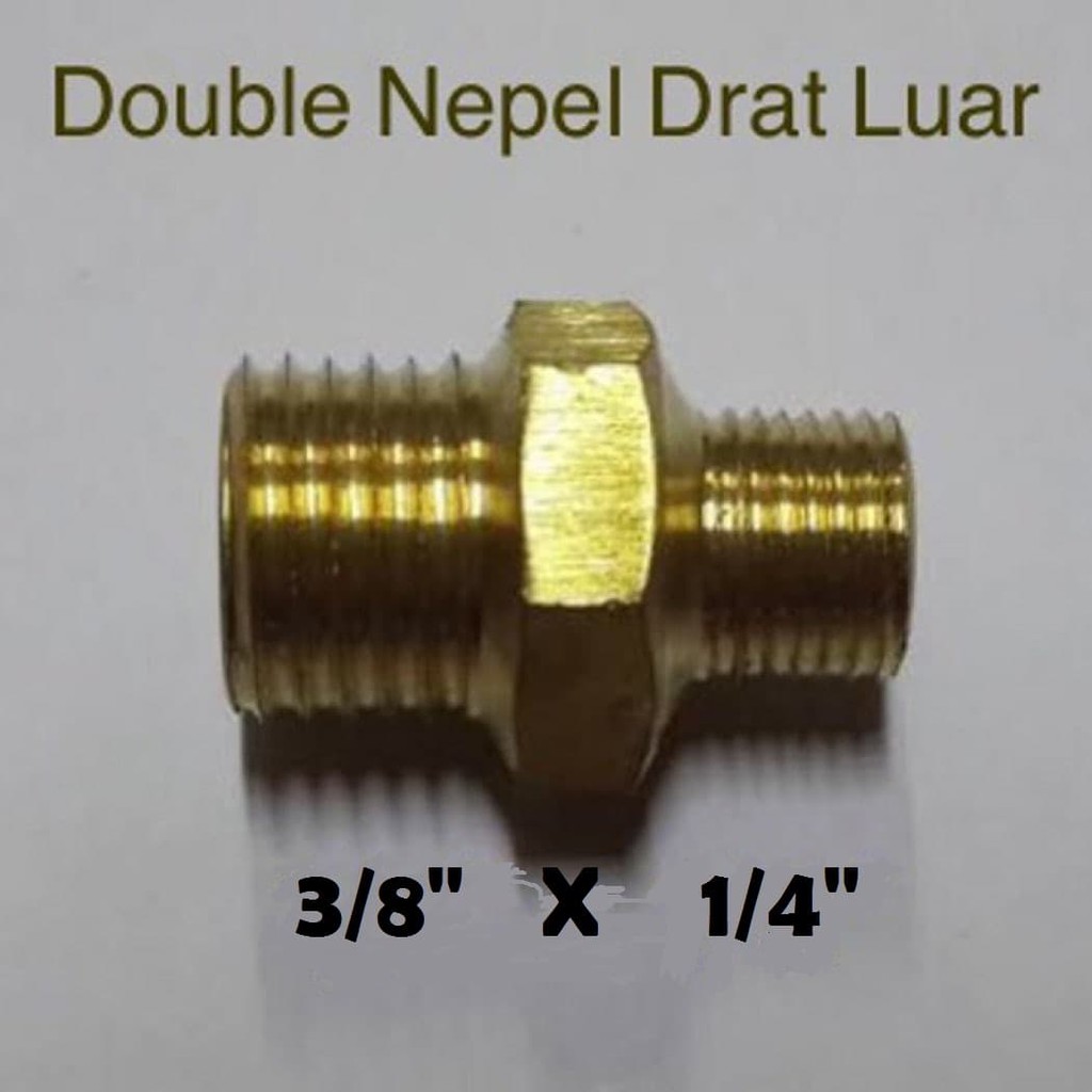 Jual Double Neple / Dobel Nepel 3/8 x 1/4 Kuningan | Shopee Indonesia
