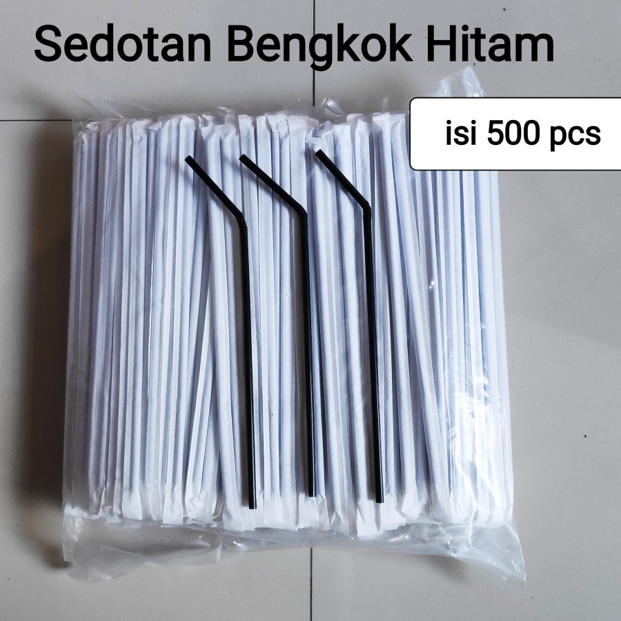 Jual Sedotan Bengkok Hitam (isi 500 pcs), Sedotan Steril | Shopee Indonesia