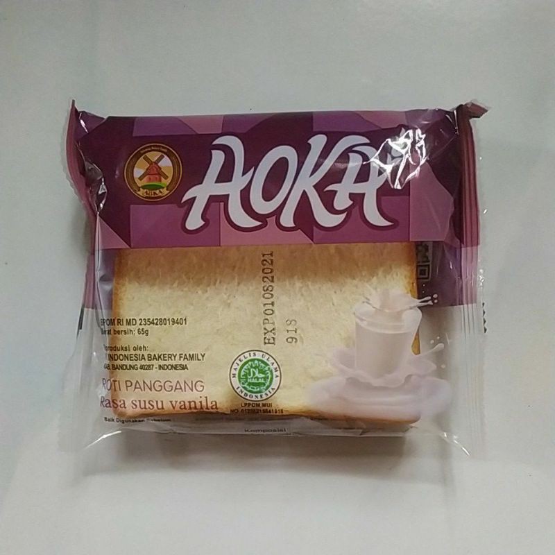 Jual Aoka Roti Panggang Rasa Susu Vanilla 65g | Shopee Indonesia