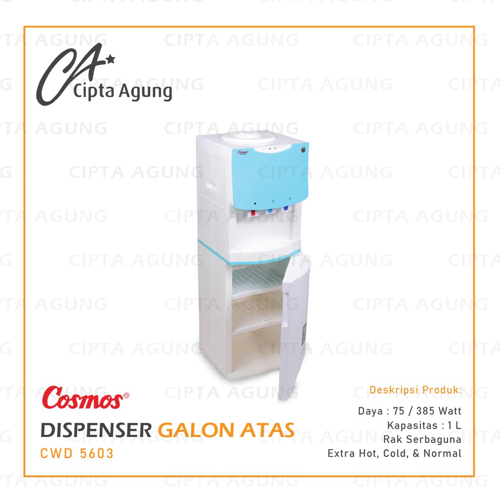 Jual DISPENSER GALON ATAS COSMOS CWD-5603 HOT FRESH & COLD CWD 5603 ...