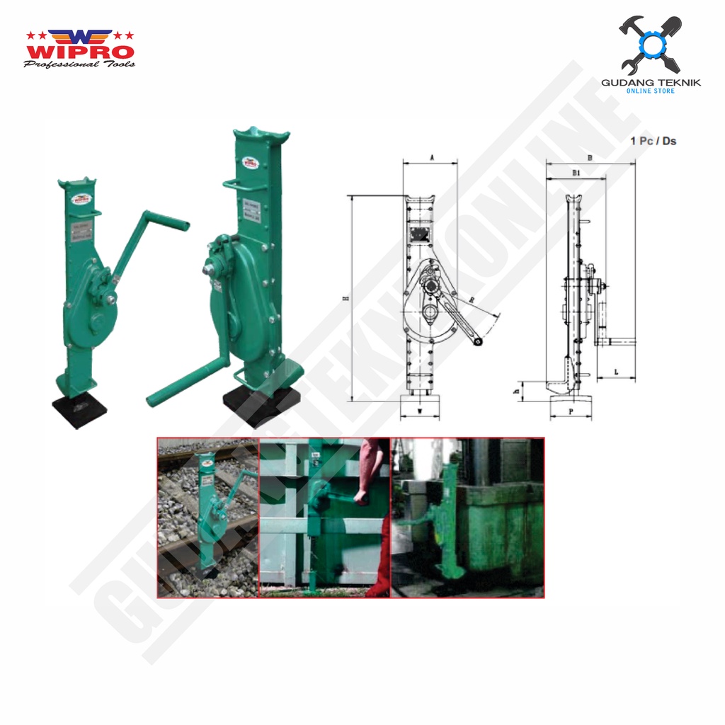 Jual Dongkrak Kereta Model Putar 10 Ton WIPRO / Dongkrak Alat Berat Rel ...