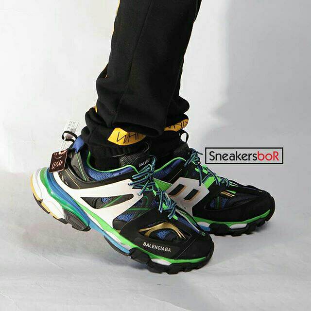 Jual Balen***ga Track Trainer Sneakers "Blue Green Mesh" | Shopee Indonesia