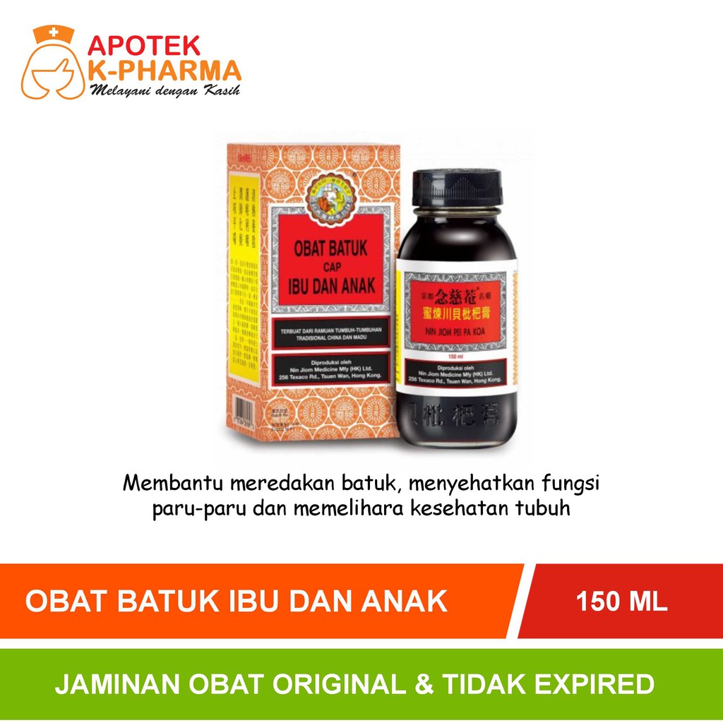 Jual Obat Batuk Cap Ibu Dan Anak Isi 150ml Obat Original Nin Jiom ...