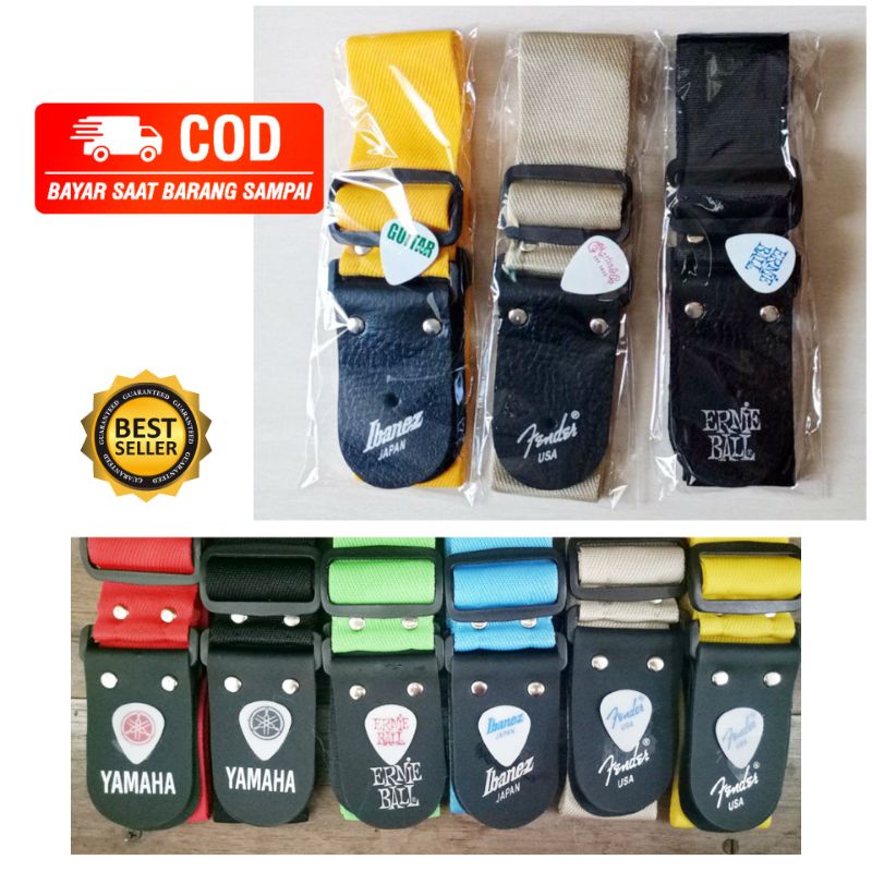 Jual Strap Gitar / Tali gitar/ Sabuk Gitar Polos Bonus Pick | Shopee ...