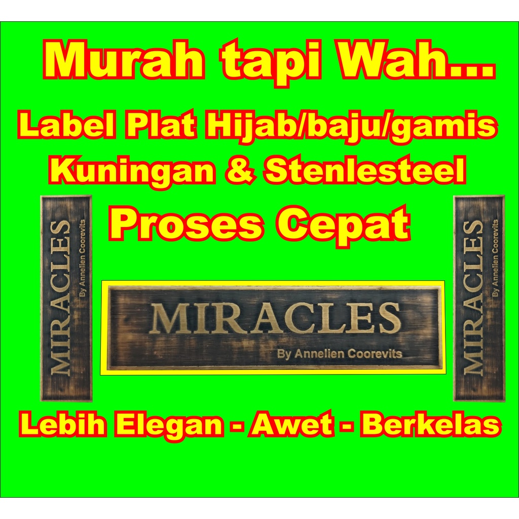 Jual Label Plat Hijab Kuningan atau Stainless logam besi label ...