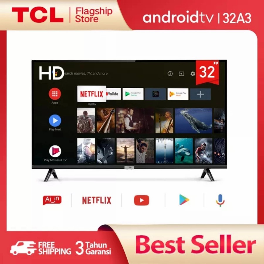 Jual LED TV TCL 32 INCH 32A3 DIGITAL ANDROID SMART TV TCL | Shopee ...