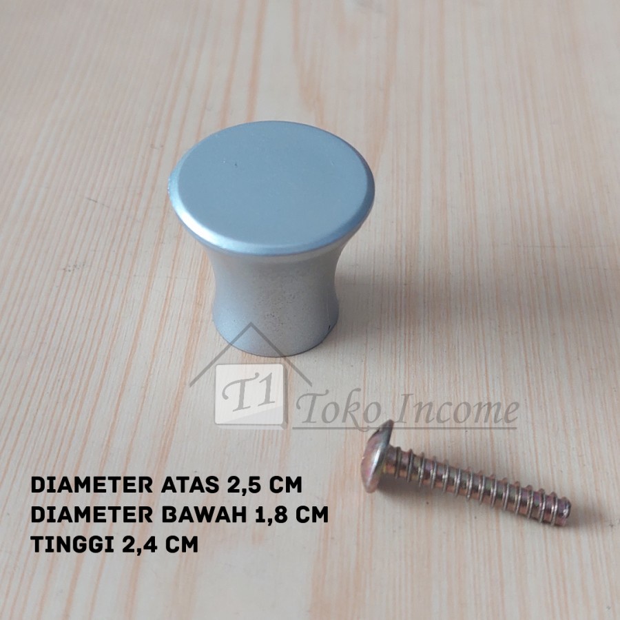 Jual Knob Bulat 250 Plastik Silver Tarikan Laci Lemari Minimalis ...