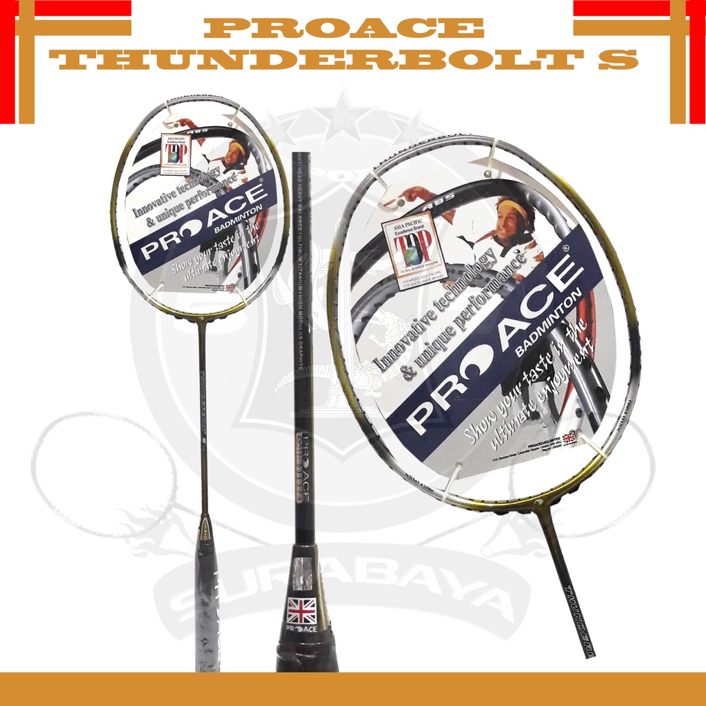 Jual Raket Badminton Pro Ace Thunderbolt S Original Bonus Komplit ...