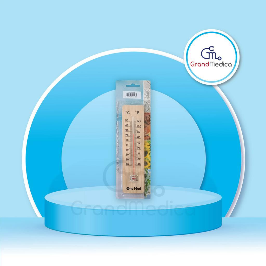Jual Thermometer Dinding Kayu / Termometer Suhu Ruangan OneMed - Per ...