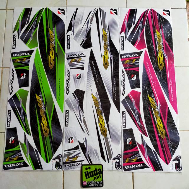 Jual Striping sticker decal variasi HONDA GENIO pink-putih-hijau ...