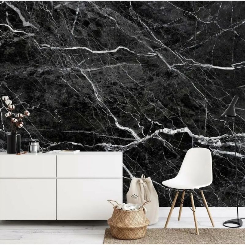 Jual Wallmural by Odisie - Marble Hitam | Shopee Indonesia