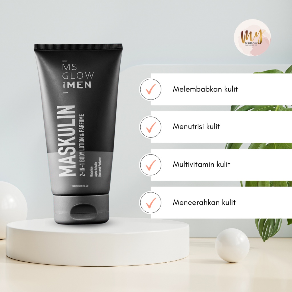 Jual MS Glow Maskulin 2 in1 Body Lotion Parfume For Men cream skincare ...