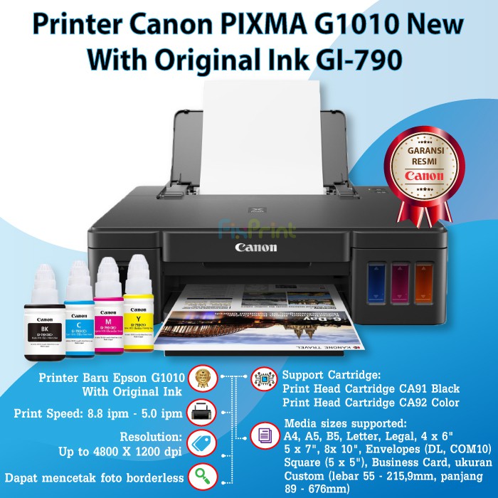 Jual Printer Inkjet Canon G1010 G 1010 Pixma Ink Tank System | Shopee ...