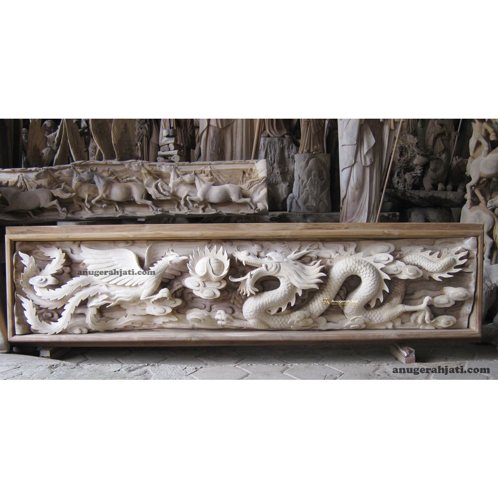 Jual Relief kayu ukiran naga | Shopee Indonesia
