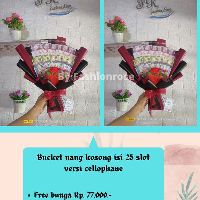 Jual Sale!!! Bucket Uang Kosong Isi 25 Slot Versi Cellophane Kerangka ...