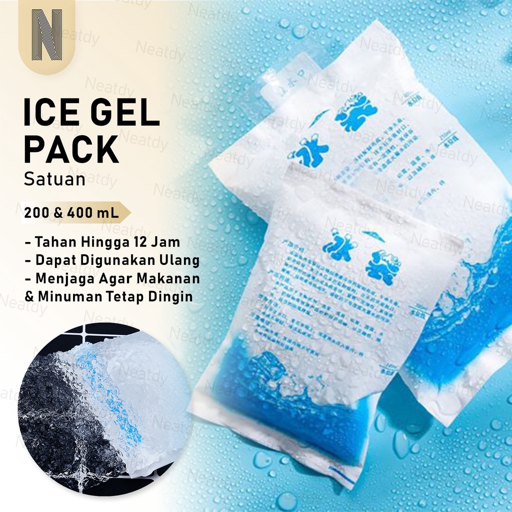 Jual Ice pack Gel 200 ml 400 ml Cooler Kantong suhu tetap Dingin Cool ...