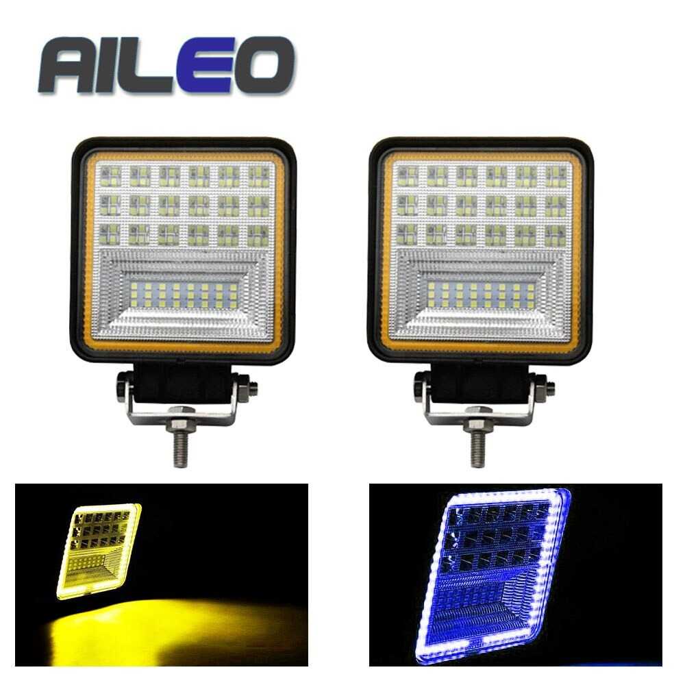 Jual AILEO Lampu LED Headlight Mobil Offroad 4 Inch 126W 11000 Lumens ...