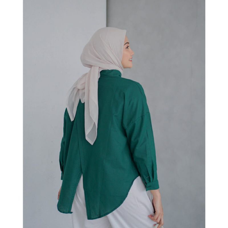 Jual Kemeja Wanita Oversize / Nelka Linen Shirt | Shopee Indonesia