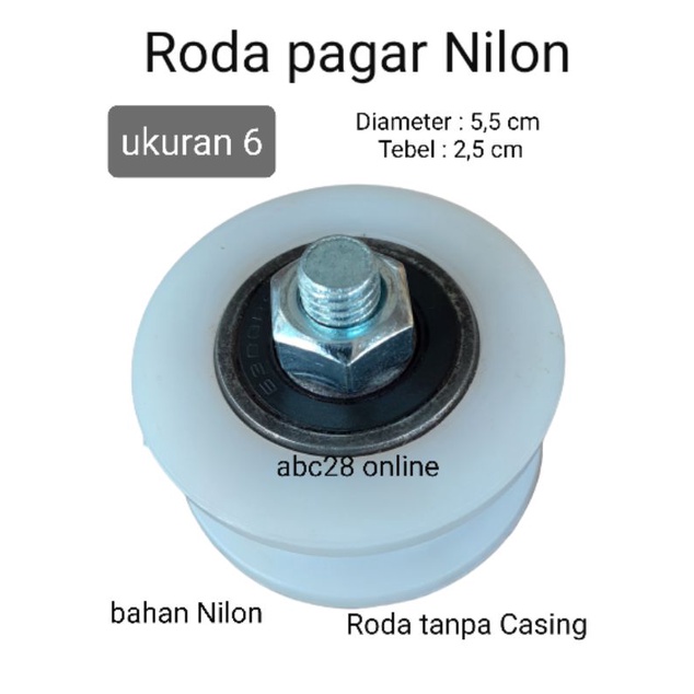 Jual Roda pagar Nilon ukuran 6 Roda only Tanpa Casing berkualitas ...