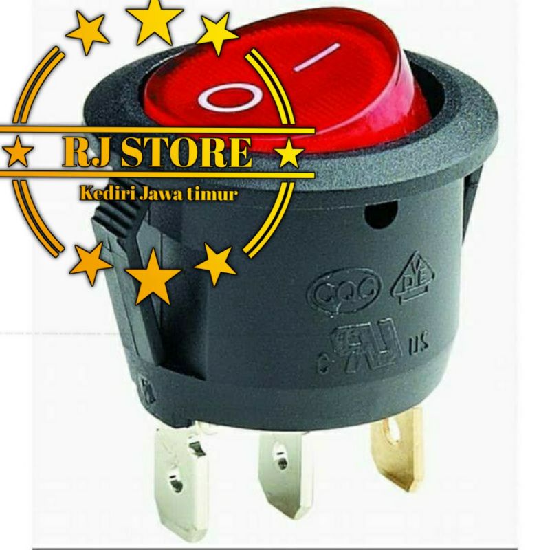 Jual Saklar Switch Bulat 3 pin on off ada lampu | Shopee Indonesia