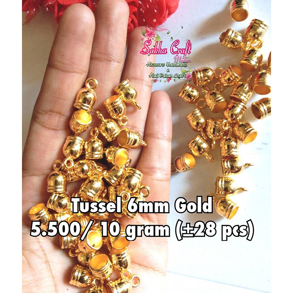 Jual Tussel 6 mm Gold Kecil (Bahan Craft Medan) | Shopee Indonesia