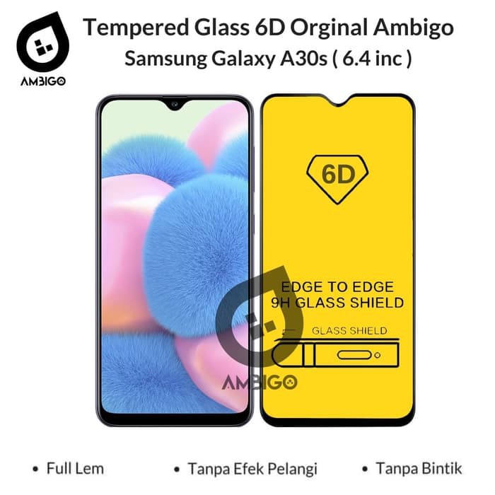 Jual Tempered Glass Samsung Galaxy A10s / A20s / A30s / M30s 6D Full Cover Ambigo Full Gllue ...