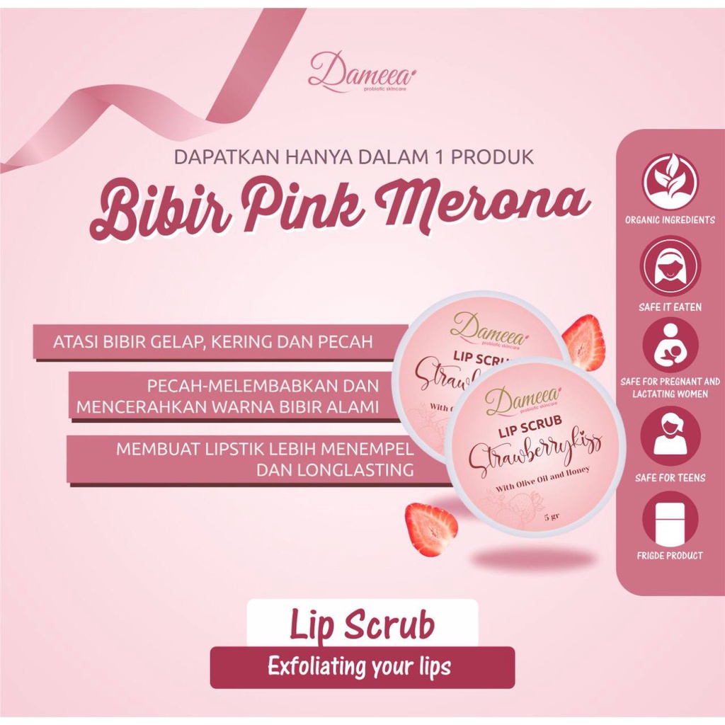 Jual Scrub Bibir | Dameea Lip Scrub | Bibir Natural Mencerahkan Bibir ...