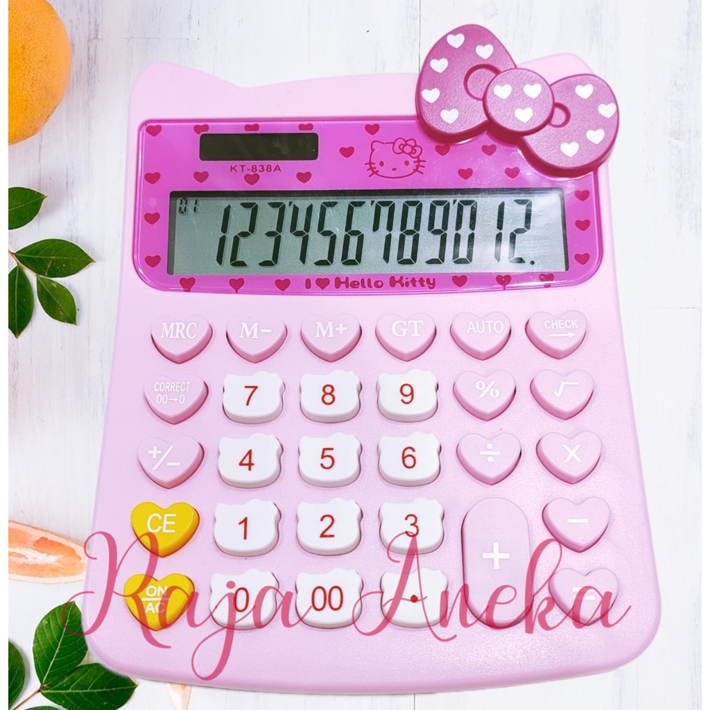 Jual Kalkulator Hello Kitty KT 838 A 12 digit cek ulang calculator ...