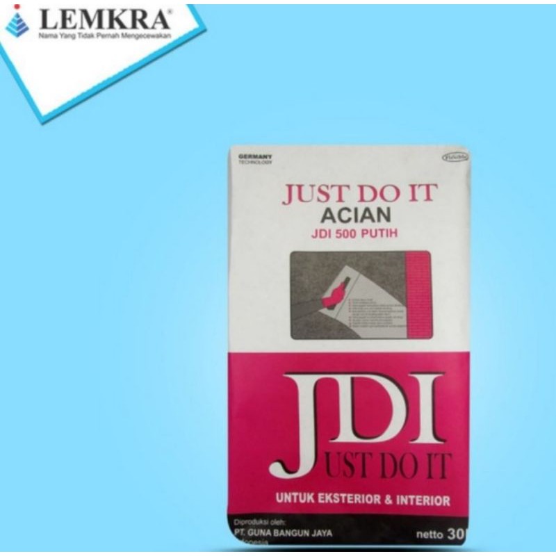 Jual LEMKRA JDI 500 Semen Acian Dinding Skimcoat (Grey) 30kg | Shopee ...