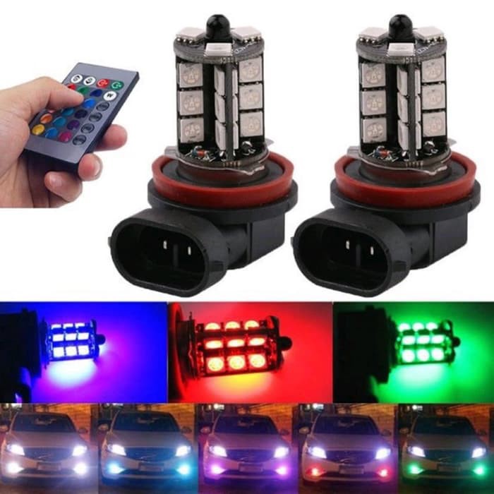 Jual LED Foglamp H8 RGB 27 TITIK - LED RGB Fog lamp H 8 REMOTE 5050 SMD ...