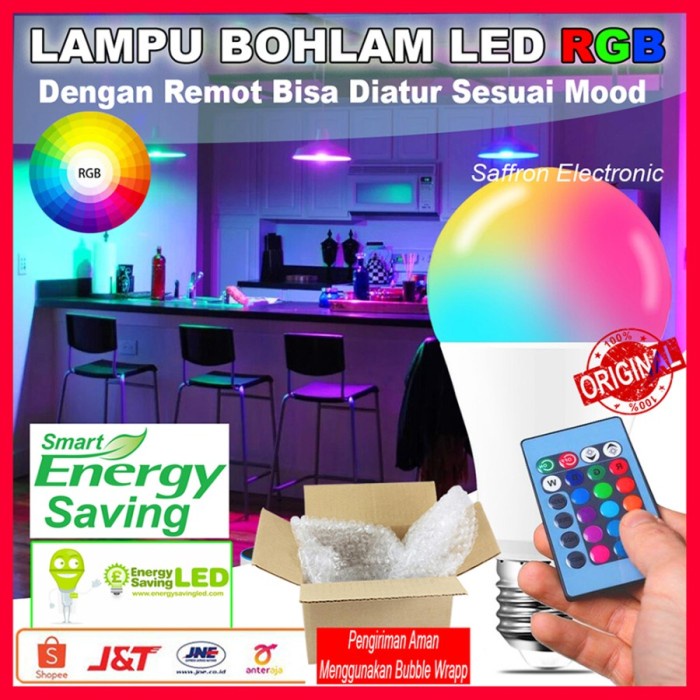Jual LAMPU BOHLAM LED RGB BERUBAH WARNA WARNI REMOTE CONTROL ORIGINAL ...