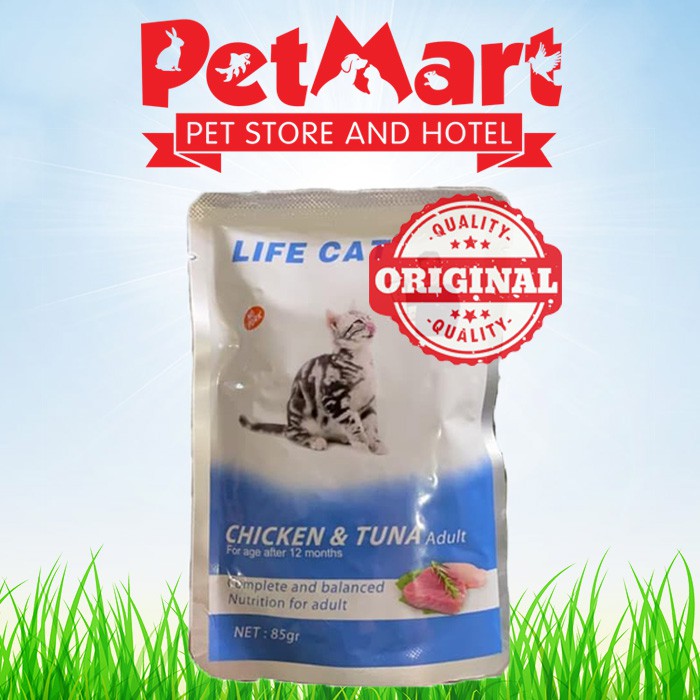 Jual MAKANAN KUCING LIFE CAT CHICKEN TUNA 85GR | Shopee Indonesia