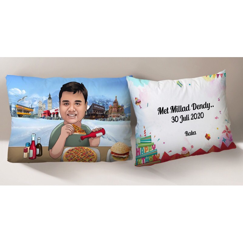 Jual BANTAL HADIAH CUSTOM WAJAH KARIKATUR BIKIN BANTAL WAJAH DESIGN ...