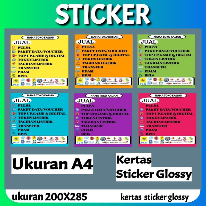Jual STICKER LIST DAFTAR PENJUALAN KONTER DAN PHONCEL D7F8 | Shopee ...