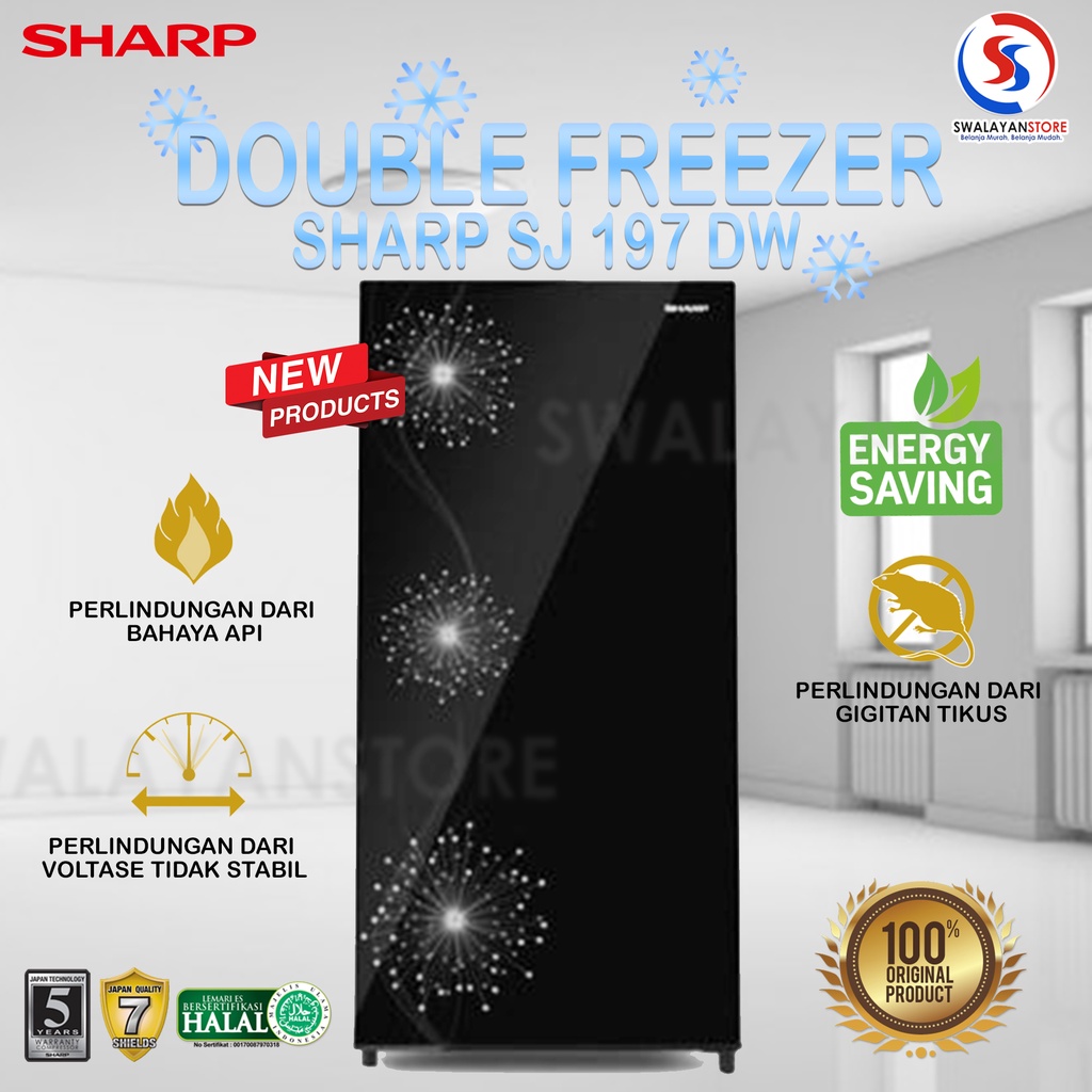 Jual LEMARI ES 1 PINTU SHARP SJ-X197W-DW BIG FREEZER | Shopee Indonesia