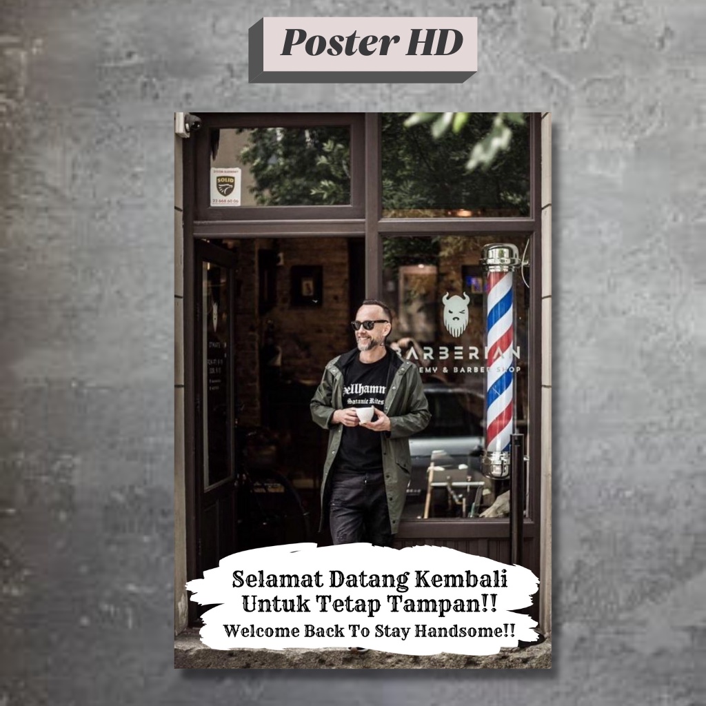Jual poster hd - Poster kayu barbershop - Hiasan dinding barbershop ...